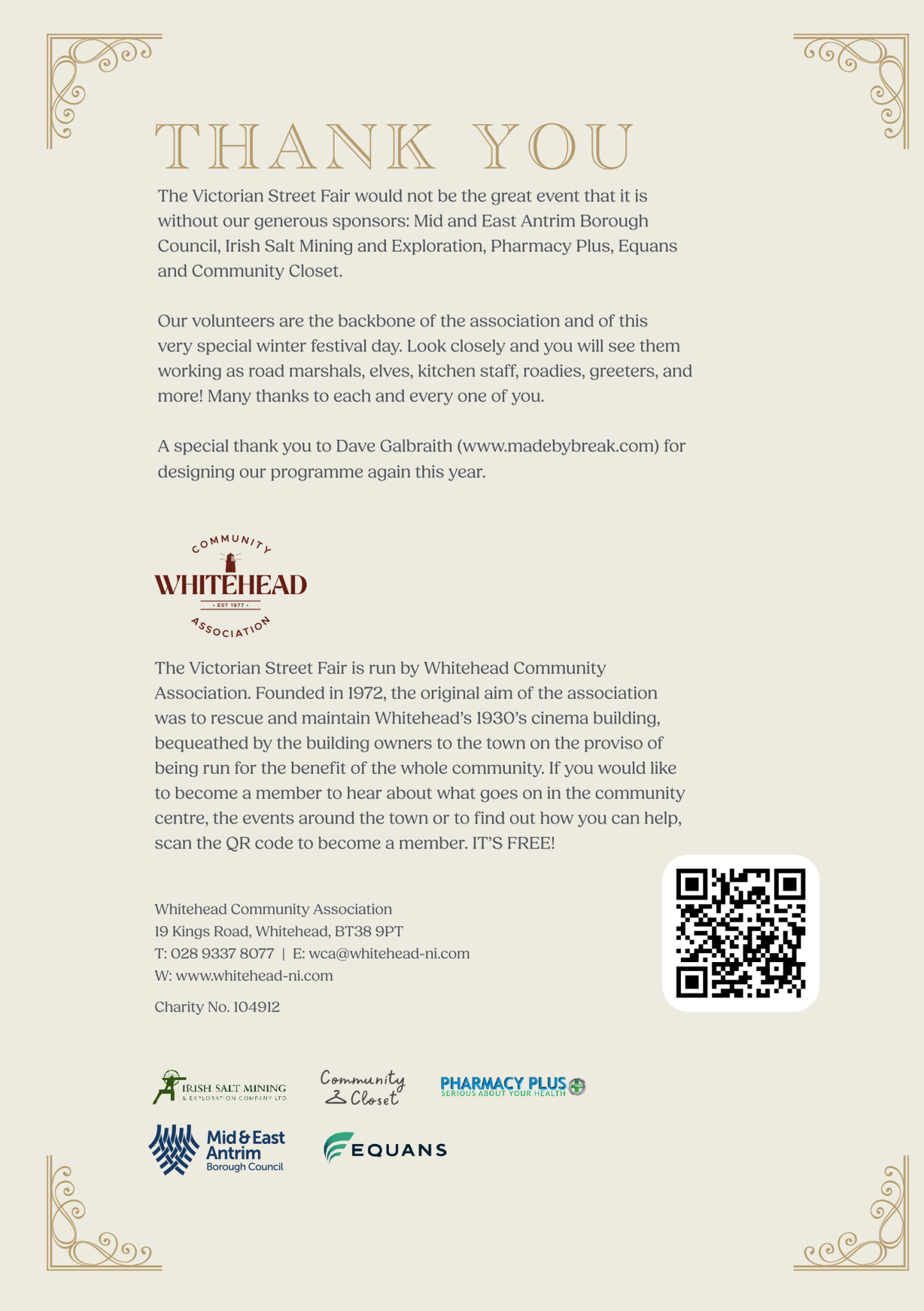 Victorian Street Fair 2025 Programme - Whitehead Community Association